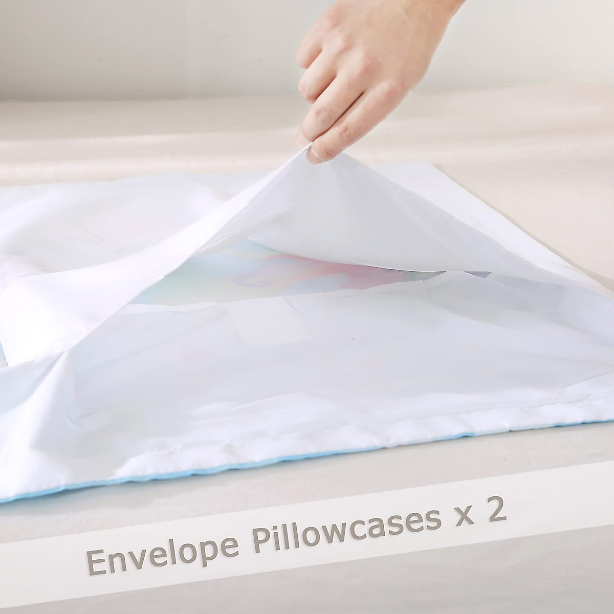 KINBEDY Unicorn Toddler Bedding Set Rainbow Soft Breathable Polyester Nursery Comforter with 2 Pillowcases for Baby Girls and Boys,Lavender