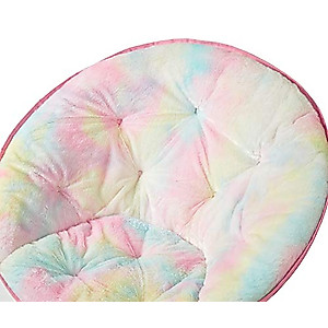 Heritage Kids Sorbet Dreams Rainbow Fur Teen Saucer Chair, Foldable, Multi