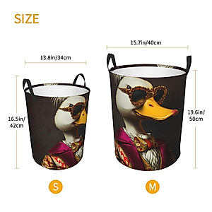 Collapsible Large Laundry Basket with Handles - Noble Style Duck Baby Kids Dirty Clothes Hamper, Clothes Hampers for Bedroom Aesthetic, Nursery Hamper