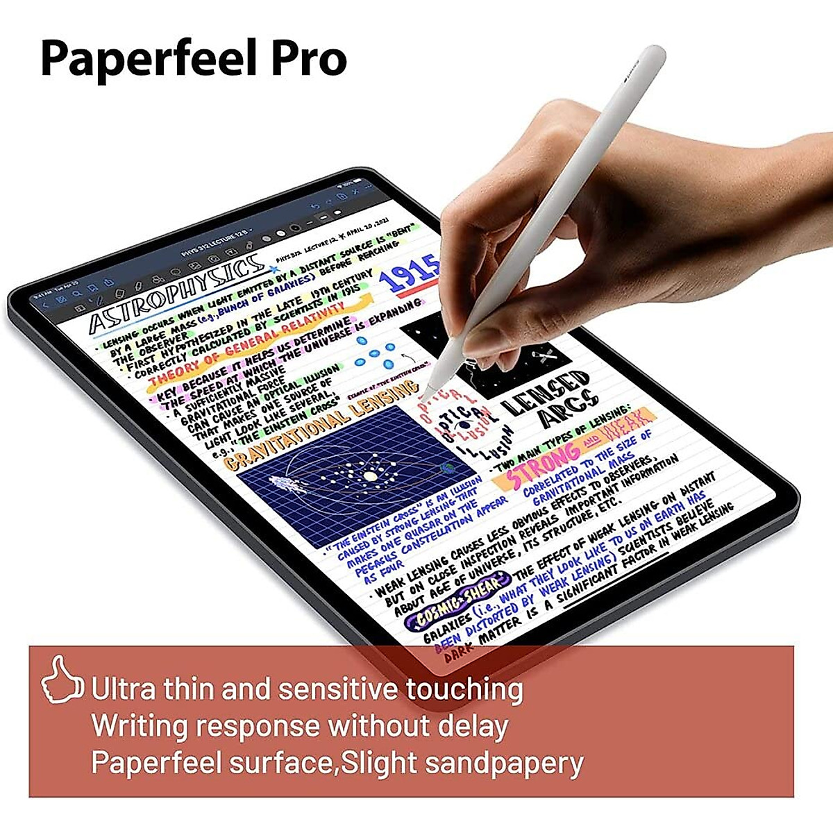 BERSEM Paperfeel Screen Protector [Paperfeel Pro] Compatible with iPad Pro 12.9 inch (2021/2020/2018) Removable & Reusable, Anti-Harmful Blue Light, Anti-Glare, Anti-Fingerprints & Smudging - Black