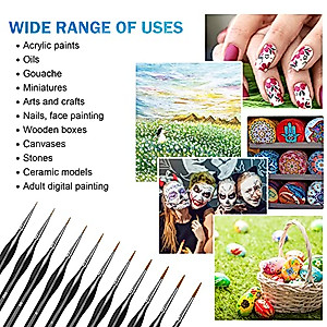 11Pcs Paint Brushes,Miniature Paint Brushes with Ergonomics Grip Handles,Detail Paint Brush Set for Fine Detailing & Art Painting - Acrylic, Watercolor,Oil,Models, Warhammer 40k……