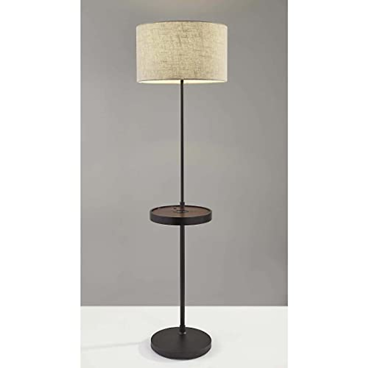Adesso Oliver Wireless Charging Shelf Floor Lamp