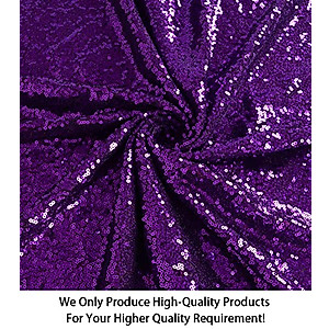 3 Feet 1 Yards Sequin Fabric, by The Yard, Sequin Fabric, Tablecloth, Linen, Sequin Tablecloth, Table Runner Photo Booth Backdrop,Ready to Ship!! (Purple)