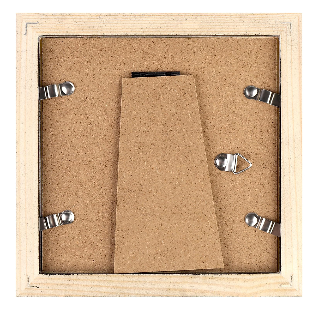 Picture Frames 5x5 White Nature Solid Wood 2 Pack for Wall Mount and Tabletop Display