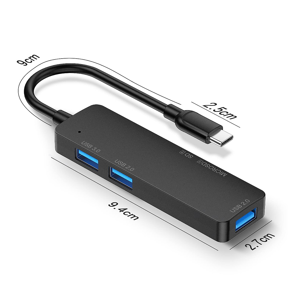 USB C Hub, 5 in 1 USB Type C Hub Adapter to 1 USB 3.0 Port/ 2 USB 2.0 Ports and SD/TF Card Reader for PC, Laptop, MacBook, and Smartphones