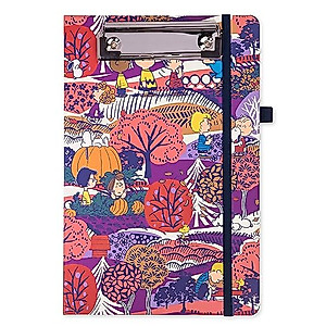 Vera Bradley Mini Clipboard Folio with Refillable Lined Notepad, Padfolio with Interior Pocket and Pen Loop, Fall For Peanuts