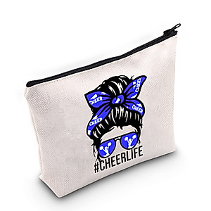 TOBGB Cheer Life Makeup Bag Cheerleader Gift Cheer Cosmetic Bag Cheerleading Gift Coach Gift Cheer Mom Gift (Cheer Life Bag)