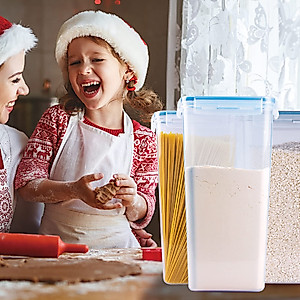 Airtight Food Storage Containers, 12 pcs BPA-Free Clear Cereal Containers, Plastic Canisters with Lids for Kitchen & Pantry Organization, Ideal for Cereal, Rice, Flour & Sugar, Grains, Beans