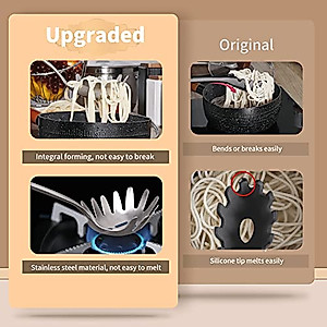 Spaghetti Server, [Rustproof, Integral Forming, Durable] Newness 304 Stainless Steel Pasta Fork with Vacuum Ergonomic Handle, Comfortable Grip Design Spaghetti Server for Kitchen, 14.33 Inches