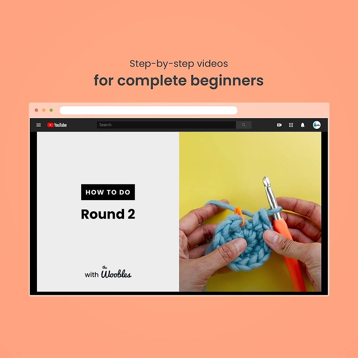 The Woobles Beginners Crochet Kit with Easy Peasy Yarn as seen on Shark Tank - with Step-by-Step Video Tutorials - Kiki The Chick