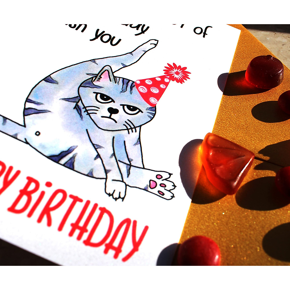 Taking Time out of My Busy Day to Wish You a Happy Purr-fect Birthday Handmade Card from Grumpy Cat, Funny Bday Gift for Cat Mom, Cat Dad or Cat Lover