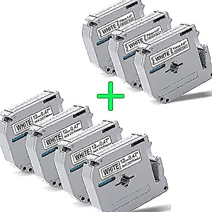 Fimax Compatible Label Tape Replacement for Brother P-Touch M Tape M231 MK231 MK-231 12mm 0.47 Inch to use with Brother P-Touch PT-M95, PT-90, PT-70, PT-65, PT-85, Black on White, 26.2 Feet, 7-Pack