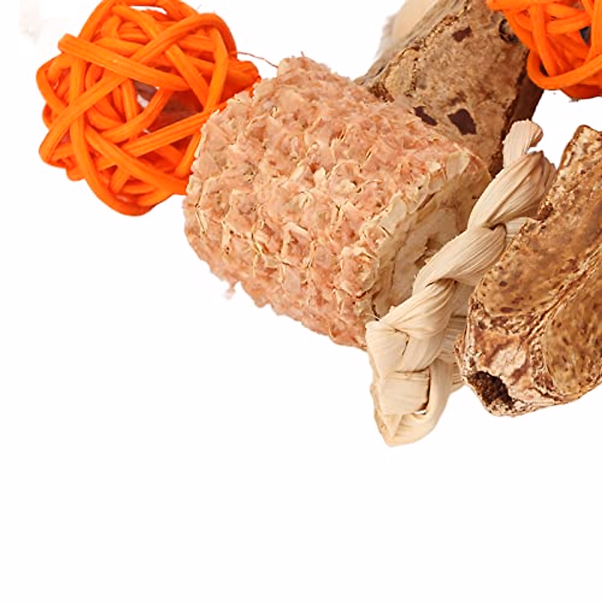 Bird Chewing Toys, Bird Parrot Chewing Toy Wooden Blocks Knots Tearing Toy Colorful String Bite Toys for Small and Medium Parrots and Pet Bird