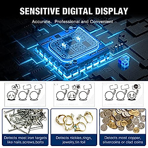 Metal Detector for Kids - 8 Inch Waterproof Kid Metal Detectors Gold Detector Lightweight Search Coil Adjustable Metal Detector for Junior & Youth with High Accuracy