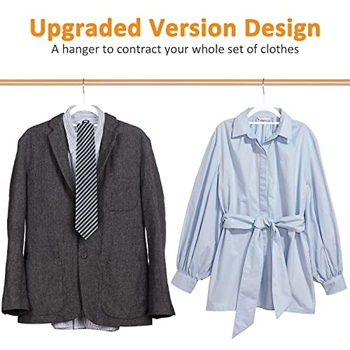 Micuul Velvet Hangers 50 Pack, Pink Hangers with Tie Bar, Non-Slip & Durable Clothes Hangers Holds up to 18 lbs, Heavy Duty 360 Degree Swivel Felt Hangers for Coats, Pants & Dress Clothes White