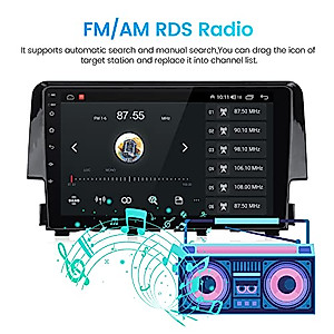 Biorunn Android 11 Car Stereo Radio for Honda Civic 2016 2017 2018 2019 2020,Built-in Car-Play Android Auto GPS Navigation Touch Screen Head Unit, FM AM RDS DSP 4G RAM 64G ROM