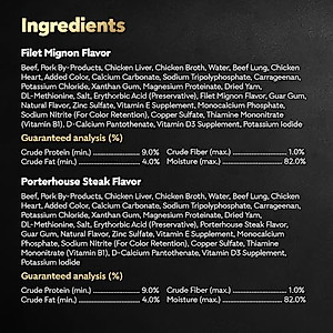 CESAR Adult Wet Dog Food Classic Loaf in Sauce Filet Mignon and Porterhouse Steak Flavors Variety Pack,(12) 3.5 oz. Easy Peel Trays, Pack of 2