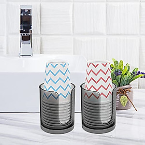 Transparent Black Bathroom Cup Dispenser for 3-4 oz Cups Pack of 1(No Cups Included)