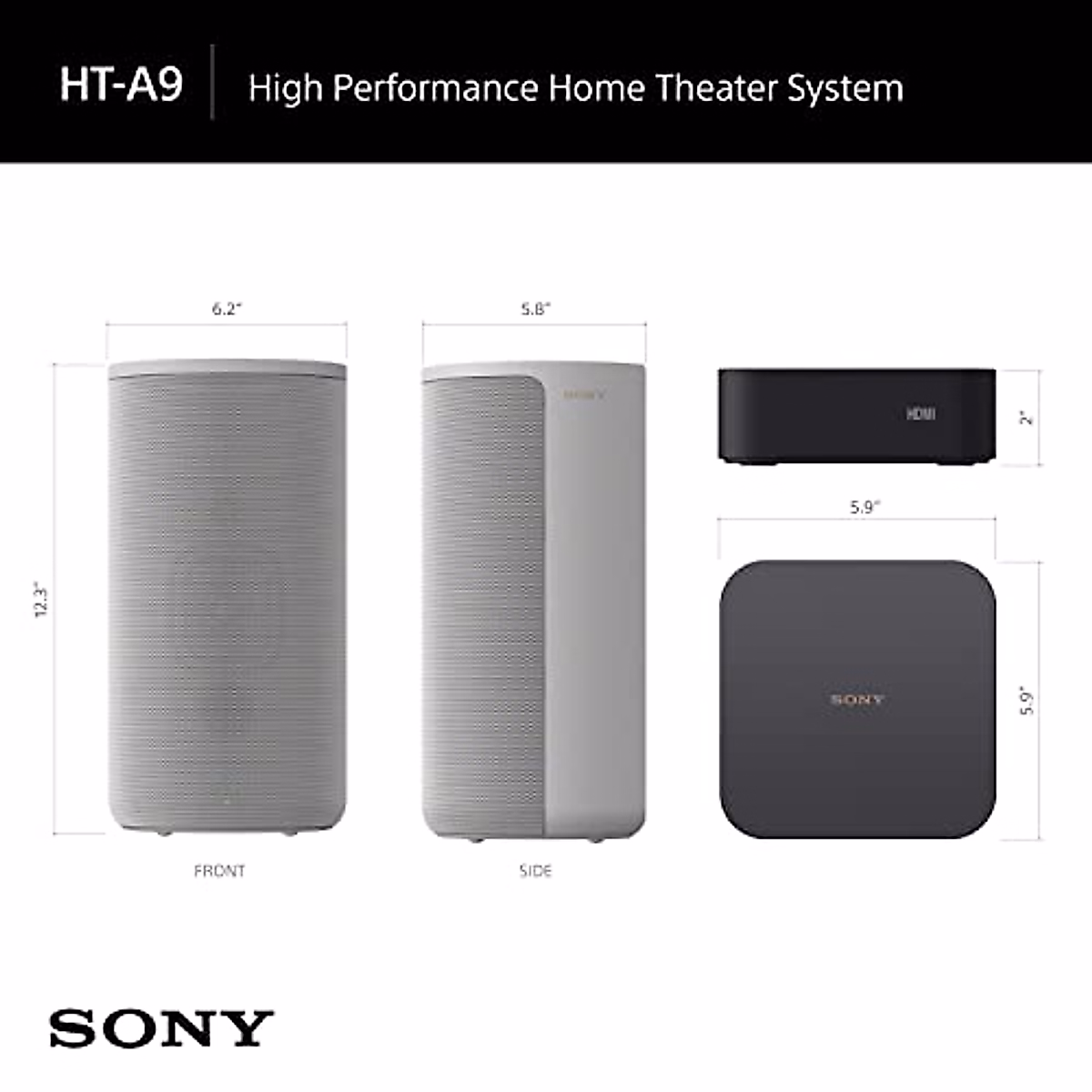 Sony 83 Inch BRAVIA XR A80L OLED 4K HDR Google TV HT-A9 7.1.4ch Home Theater Speaker System
