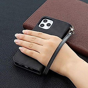 Glow Co., Ltd. iPhone 12 Notebook Type Case with Strap, Black, Tempered Glass & Stylus Pen Included 407-1-03