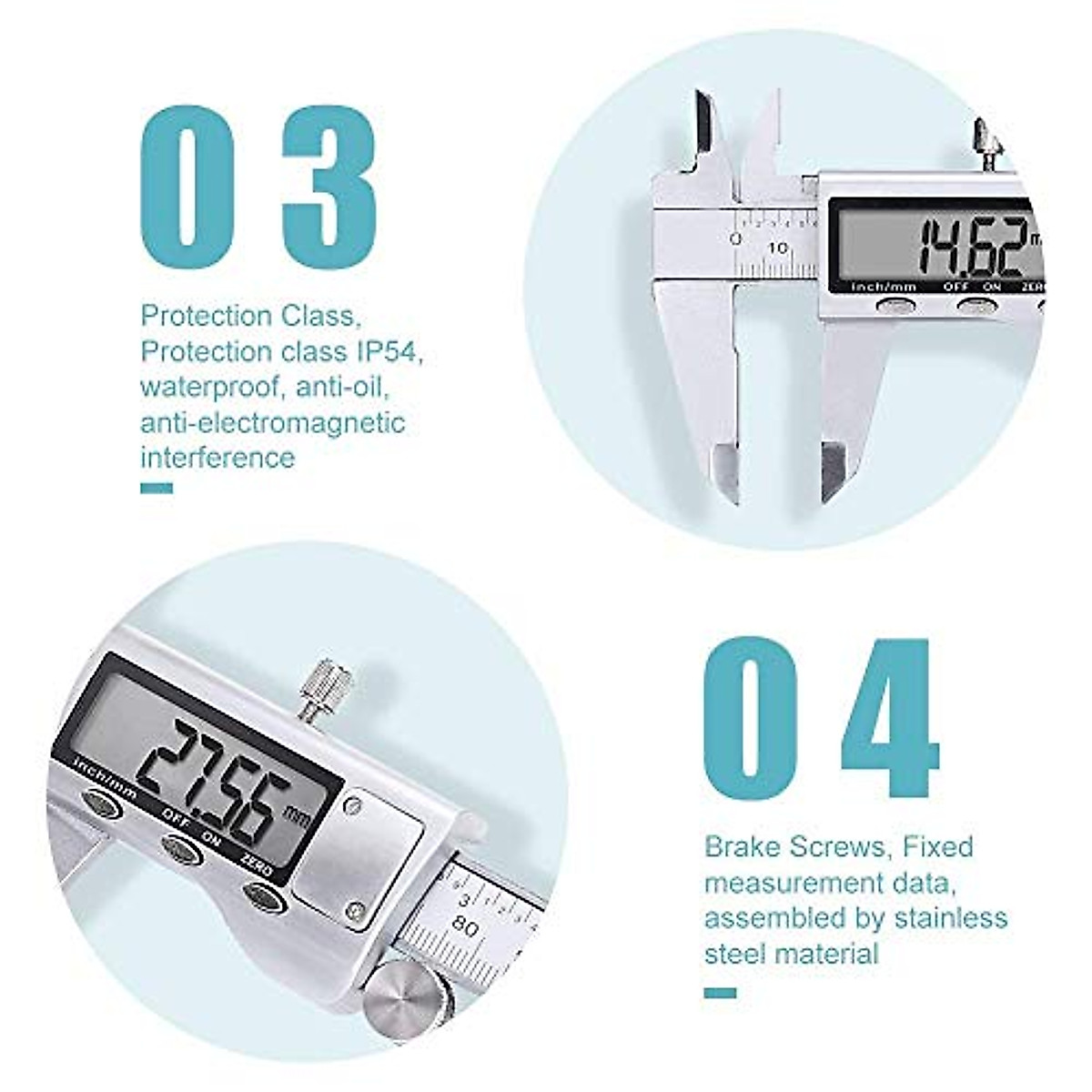 Electronic Digital Vernier Caliper, LOUISWARE Stainless Steel Caliper 150mm/0-6 inch Measuring Tools with Extra-Large LCD Screen, inch/Metric Conversion