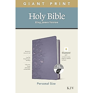 KJV Personal Size Giant Print Holy Bible (Red Letter, LeatherLike, Peony Lavender, Indexed): Includes Free Access to the Filament Bible App Delivering ... Notes, Devotionals, Worship Music, and Video