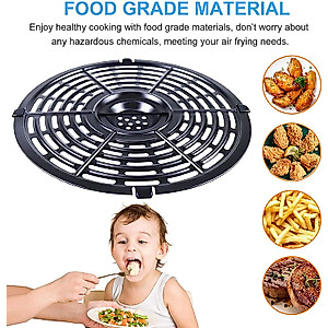 Air fryer Replacement Parts for Ninja AF101 AF161 AF150 Air Fryer, 8.2'' Round Food Grade Air Fryer Grill Pan Grill Plate Crisper Plate Accessories Tray Rack Compatible Ninja Foodie Pressure Cooker