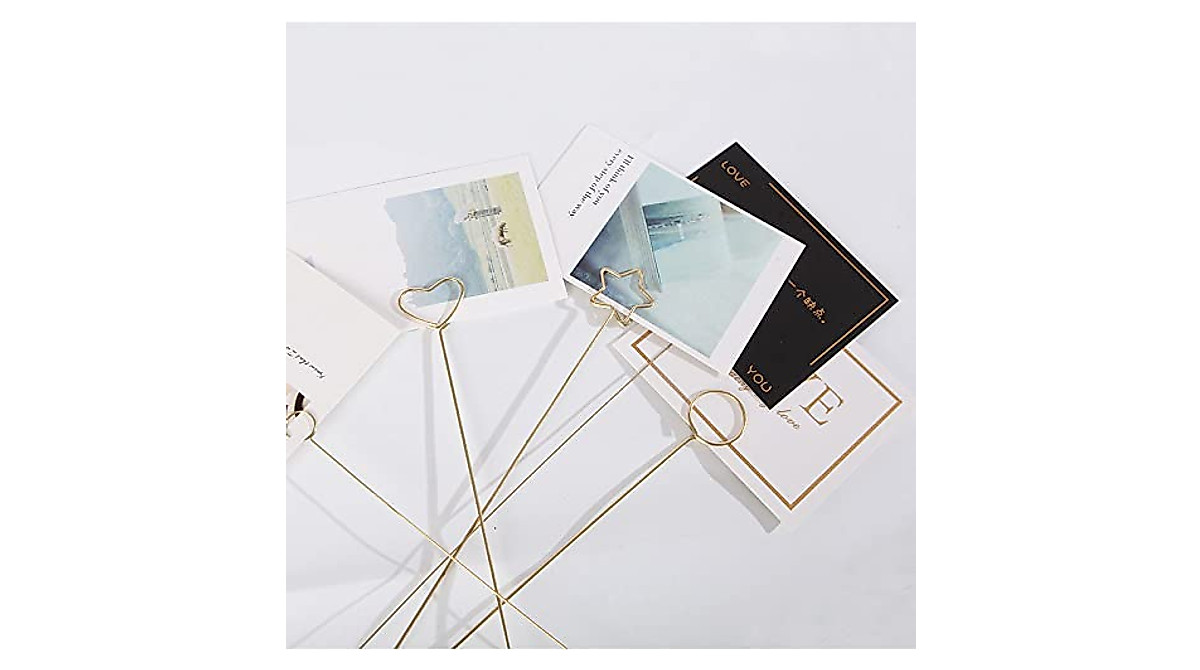 TAODAN Wire Card Holder 20PCS Metal Wire Floral Place Card Holders Five ...