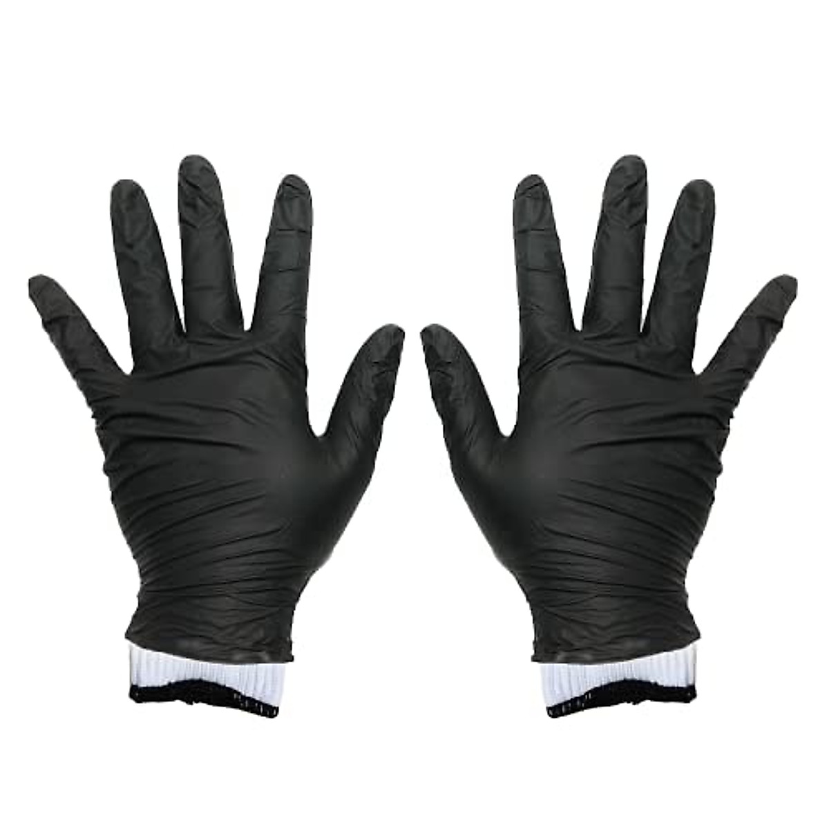 LavaLock Disposable Nitrile BBQ Gloves with Cotton Liners for Outdoor Cooking Grilling Smokers and Barbecue Competition, Chef or Kitchen use (Large 50 Count Black)