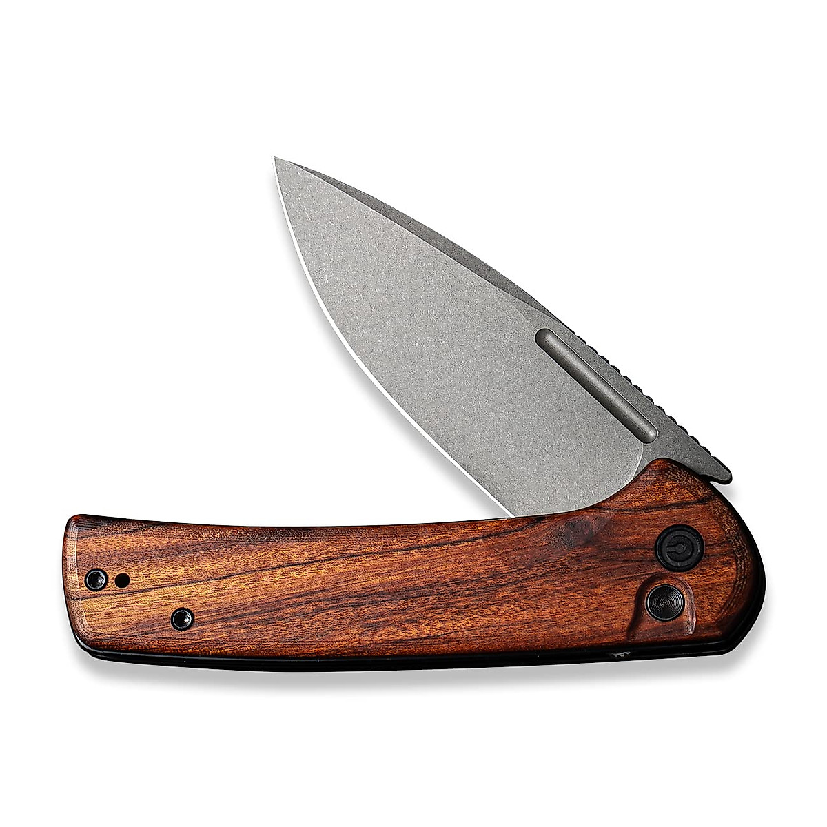 CIVIVI Pocket Knife for EDC, Conspirator Button Lock Folding Knife 3.48" Nitro-V Blade, Cuibourtia Wood Handle C21006-3