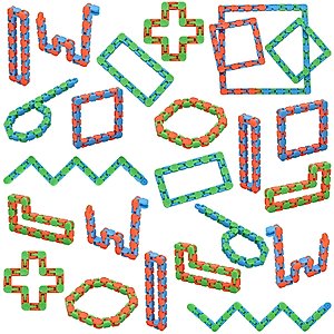 Yeetec 24 Pack 24 Links Wacky Tracks Snap and Click Fidget Toys, Finger Sensory Toys, Snake Puzzles for Stress Relief, Party Bag Fillers, Party Favours, Random Color