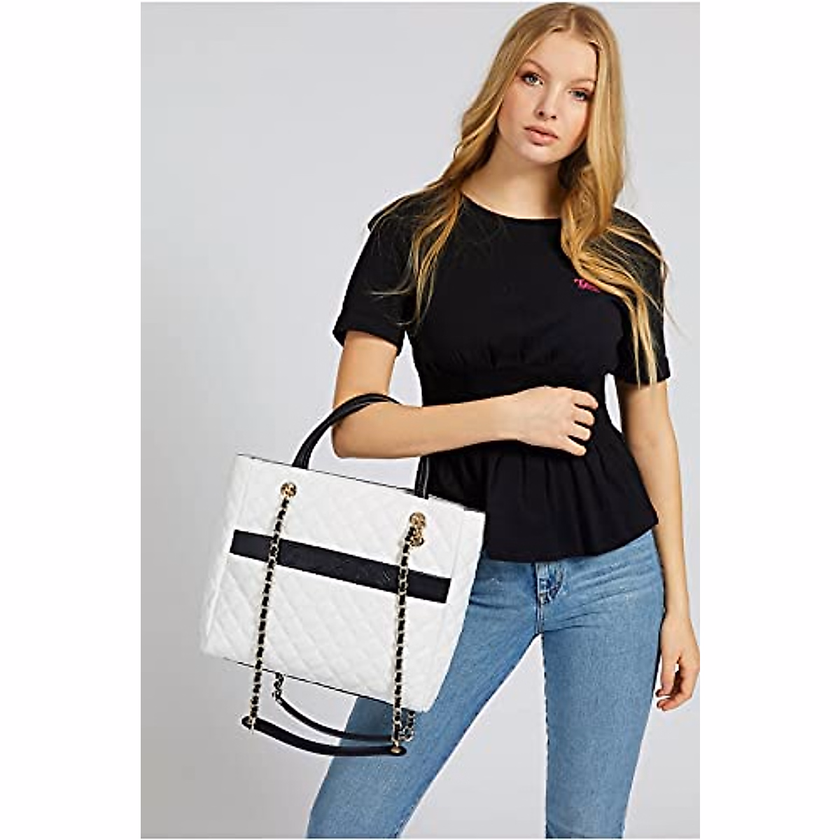 GUESS Illy Elite Tote White Multi