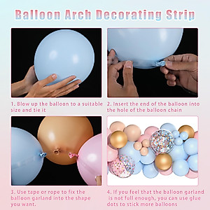 DoreenBow Baby Boxes Gender Reveal Balloon Decorations Kit Pink and Blue Balloons Arch Kit 4Pcs Baby Box with Letters(BABY) for Baby Shower Birthday Decor Gender Reveal Party Decor Supplies