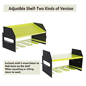 Drill Storage Rack，Power Tool Organizer Drill Holder Wall Mount， Drill Organizer for Garage, Workshop,Drill Bit Storage Shlef, Holds 4 Drills with Screws Box (Green-2 Layer)