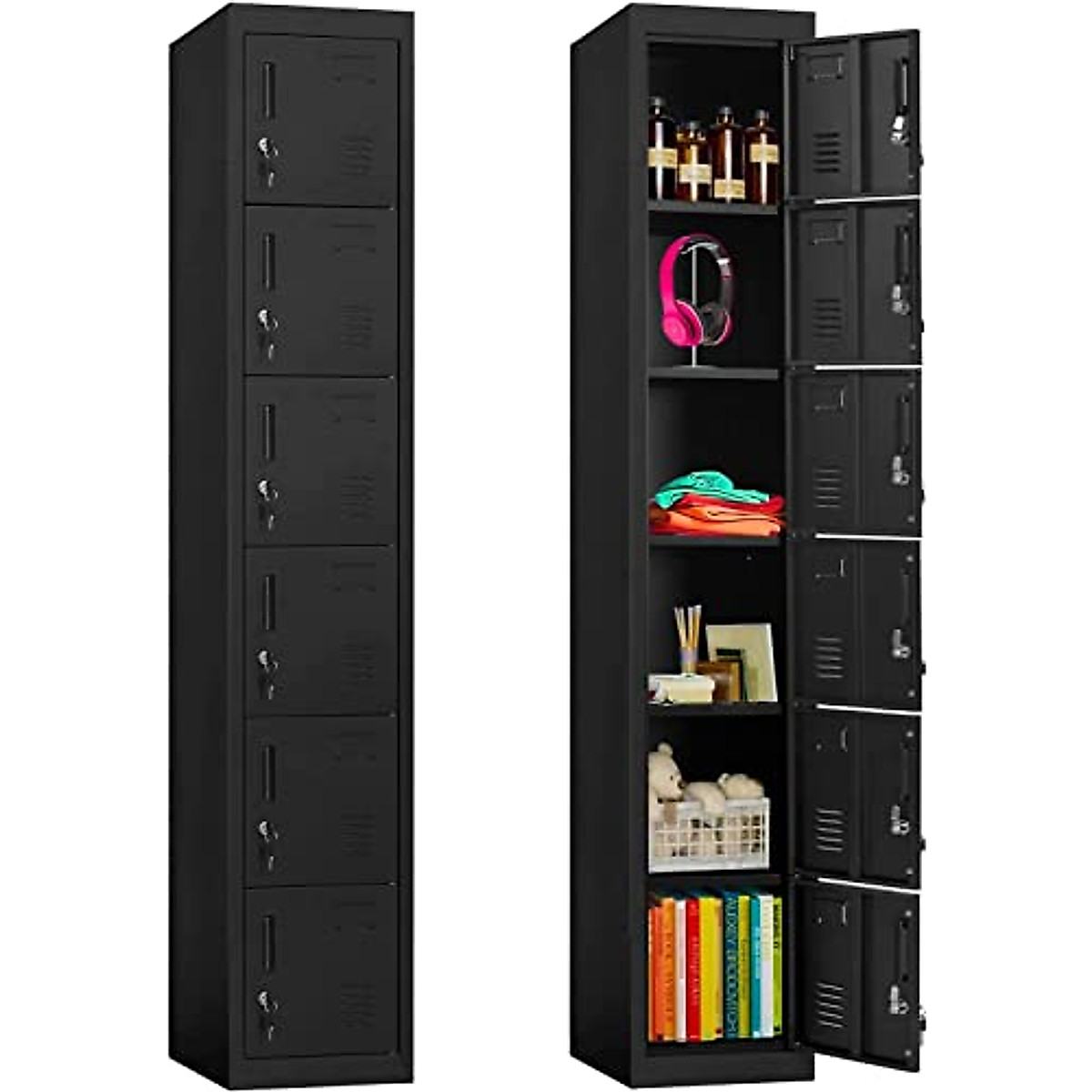 Atripark Metal Locker for Office Storage Locker Employees Locker for School Gym Lockers Corridor Locker 6 Tier 6 Door
