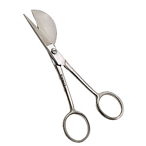 Cynamed Applique Scissors 5" With Duckbill Edge Shaped Paddle For Art, Crafting, Fabric, Thread, Needlework and Embroidery - Versatile Miniature Scissors For Sewing Kit