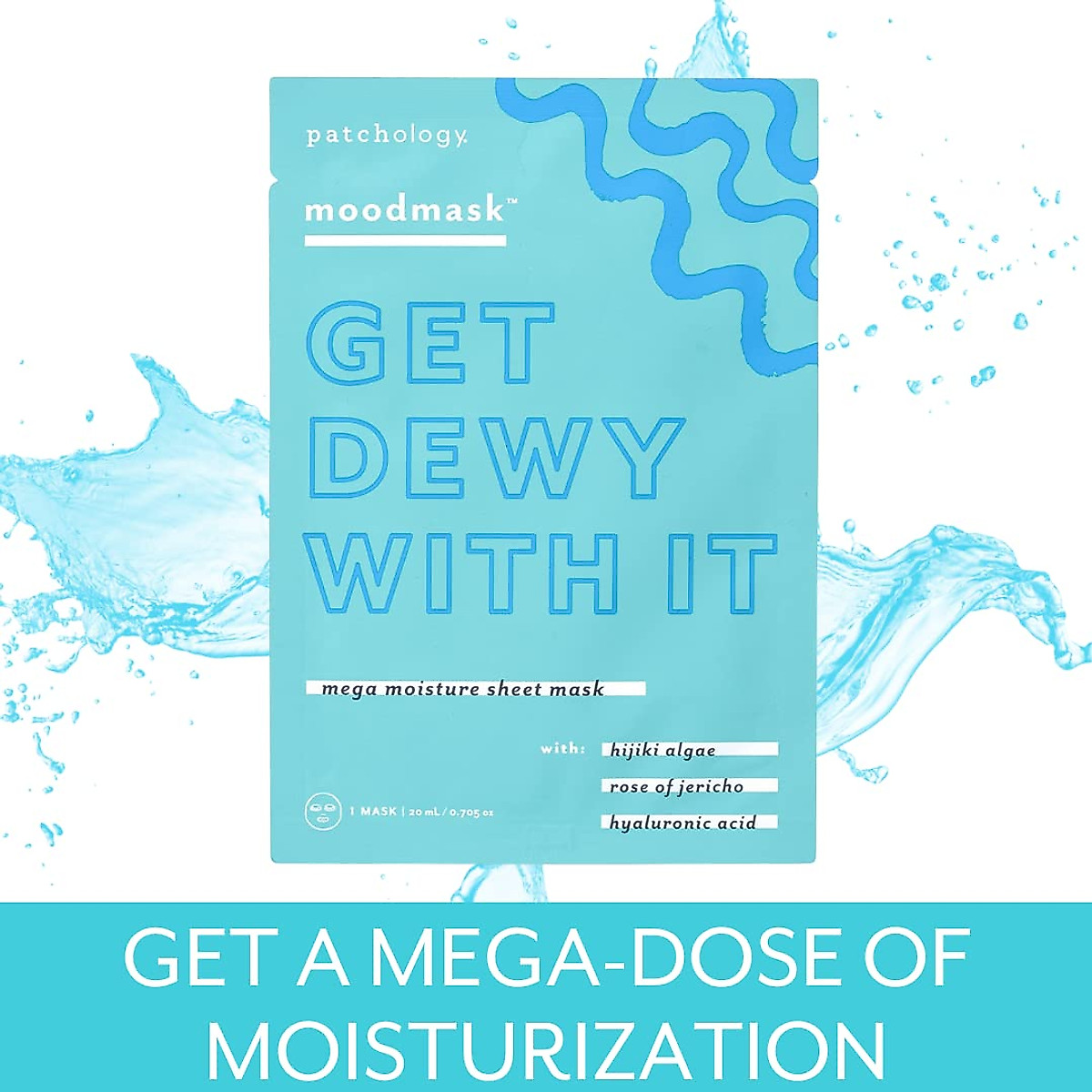 Patchology Moodmask Get Dewy With It Facial Sheet Mask - Men and Women Face Masks Skincare Sheet for Moisturizing, Hydrating, and Dewy Skin - Best Face Sheets Moisturizer (1 Count)