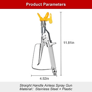 Airless Paint Spray Gun Sprayer High Pressure 3600 PSI 517 TIP (Silver)