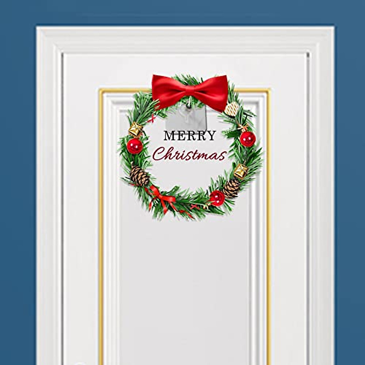 Mershica Adhesive Wall Hooks, Damage-Free Self Adhesive Hooks for Hanging Picture, Waterproof Stick on Hooks for Doors Bathroom Showers Kitchen Wall Organization（12PCS