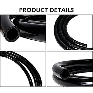 Feelers Black PVC Vinyl Tubing 1" ID x 1-1/4" OD Water Fish Tank Aquarium Air Line Lightweight Hose BPA Free, 9.84 Feet