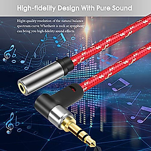 SIKAITE 3.5mm Male to Female Extension Stereo Audio Extension Cable 50ft, Cotton Thread-Braided Audio Extension Cable, Stereo Jack Cord for Phones, Headphones, Speakers, Tablets, PCs and More