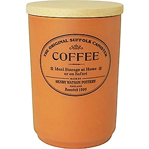 Henry Watson - Airtight Coffee Canister - Terracotta - Made in England - 6.5 inches x 4.4 inches - The Original Suffolk Collection