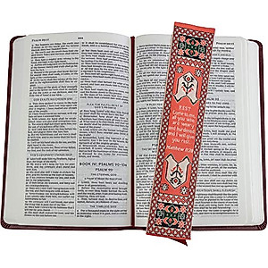 I Will Give You Rest, Woven Fabric Christian Bookmark, Silky Soft Matthew 11:28 Flexible Bookmarker for Novels Books and Bibles, Traditional Turkish Woven Design, Memory Verse Gift