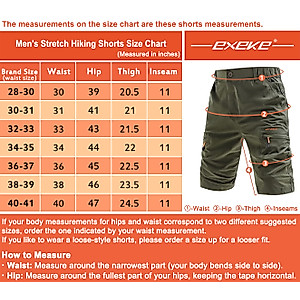 EXEKE Men's Lightweight Hiking Shorts Stretch Quick Dry Cargo Shorts with Multi Pocket 267-1XL/Khaki 32-33