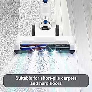 CARFARM Cordless Vacuum Cleaner, Stick Vacuum Cleaner, Handheld Vacuum Cleaner, 60 min Long Runtime Lightweight Stick Vacuum with Crevice Tool, Dusting Brush for Home, Carpet, Hardwood Floor (Blue)