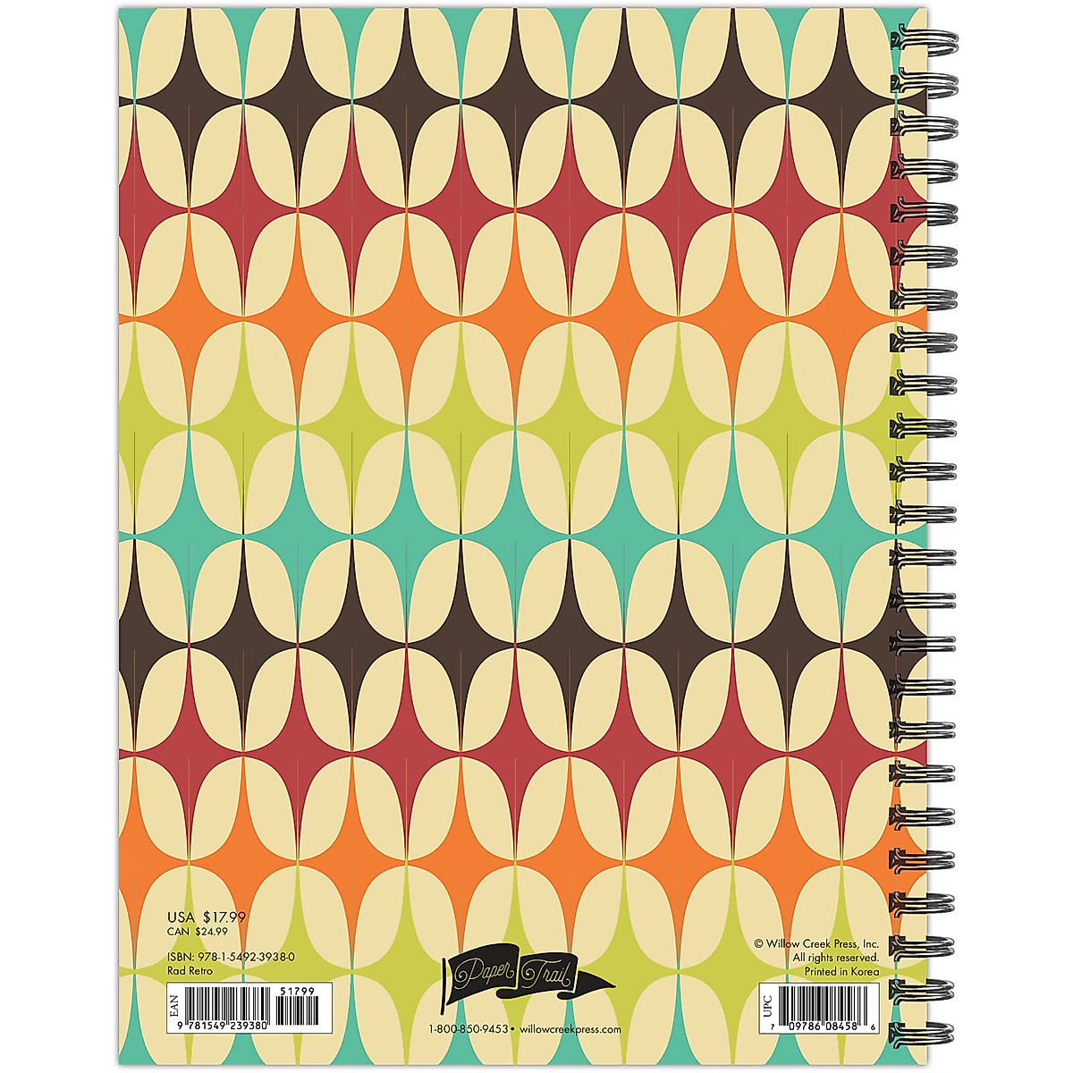 Willow Creek Press Rad Retro 2024 Softcover Spiral-Bound Weekly Planner (6.5" x 8.5")