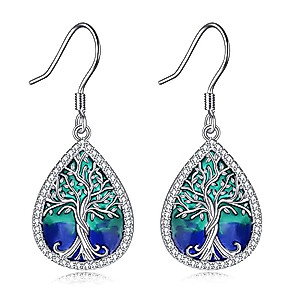 Tree of Life Earrings 925 Sterling Silver Celtic Tree of Life Enamel Earrings Tree Of Life Jewelry For Women