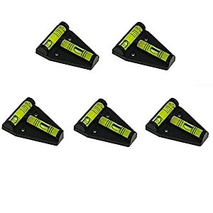 XMLEI Multi-purpose T type black bidirectional triangle horizontal bubble, with base mounting hole level bubble, can be used for woodworking, machinery, instrument, tripod and other equipment.（5pack）