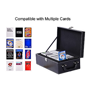 Holds 2000+Card Case Holder Trading Card Box Organizer Storage Comlatible with C.A.H,Yugioh,Phase10,Uno,MTG,Dominion,Baseball Card, Sport Cards, Fits Main Game and All Expansions(Case Only)