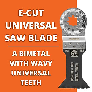 Fein E-Cut Universal Saw Blade for Sheet Metal, Aluminum Profile, Copper Pipes, Wood, Dry Wall and Plastics Materials- StarLock Mount, 1-3/4" Width, 2-1/8" Length, 10-Pack - 63502223290